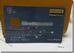 Libretto postale card - Banca del Rispamio